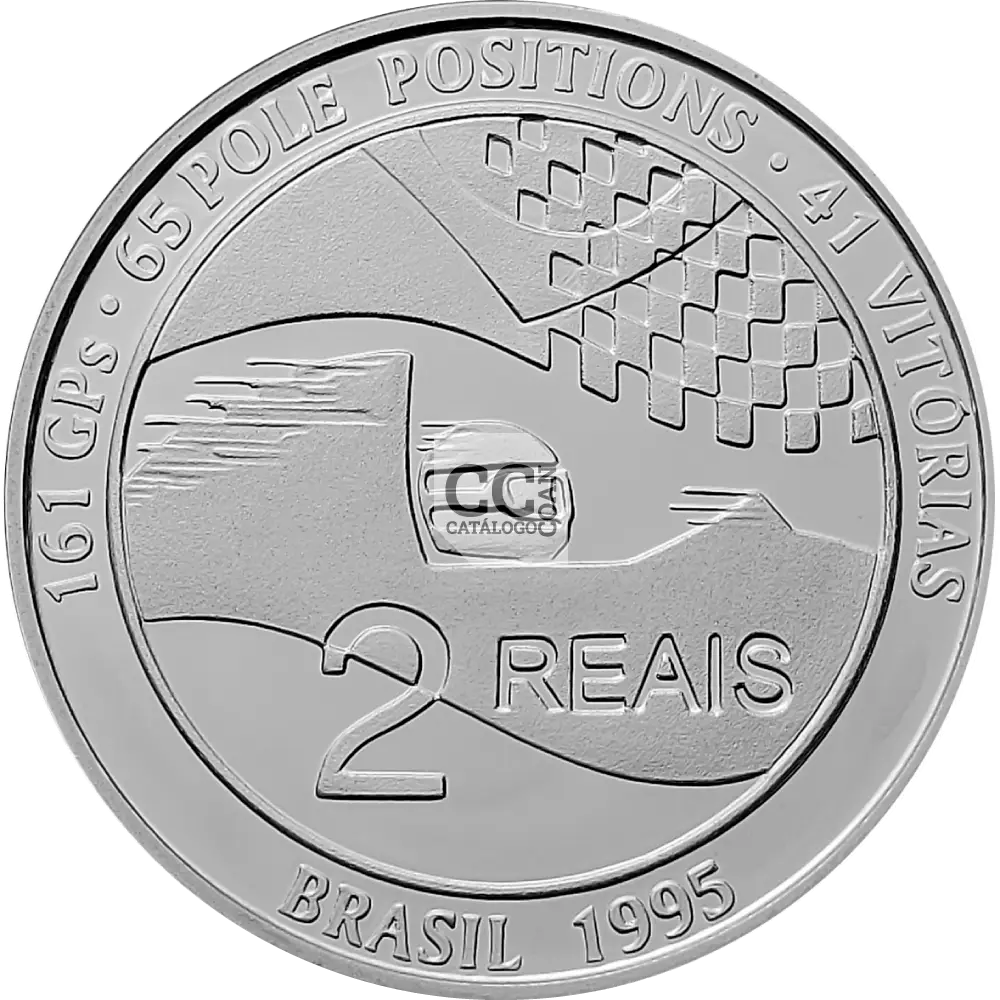 Moeda de 2 reais de Ayrton Sena de 1995 valor - Catálogo Coan