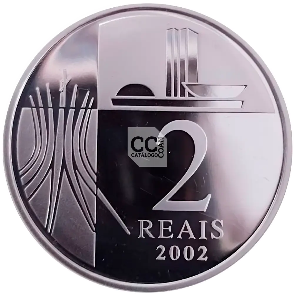 Moeda de 2 reais de Juscelino Kubitschek de 2002 valor - Catálogo Coan