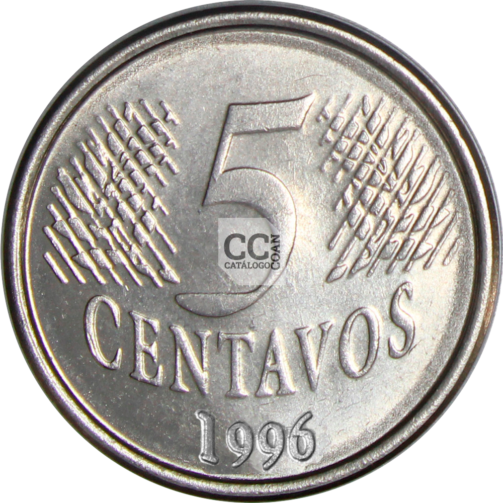 Moeda de 5 centavos de 1996 valor - Catálogo Coan